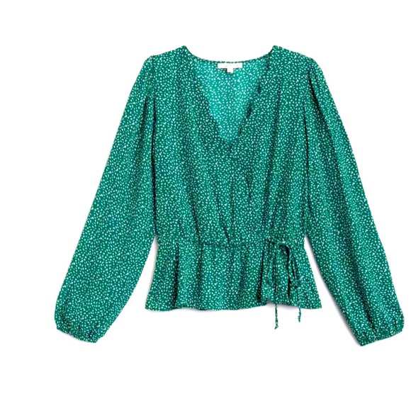 nine britton | Tops | Nine Britton Faux Wrap Top | Poshmark
